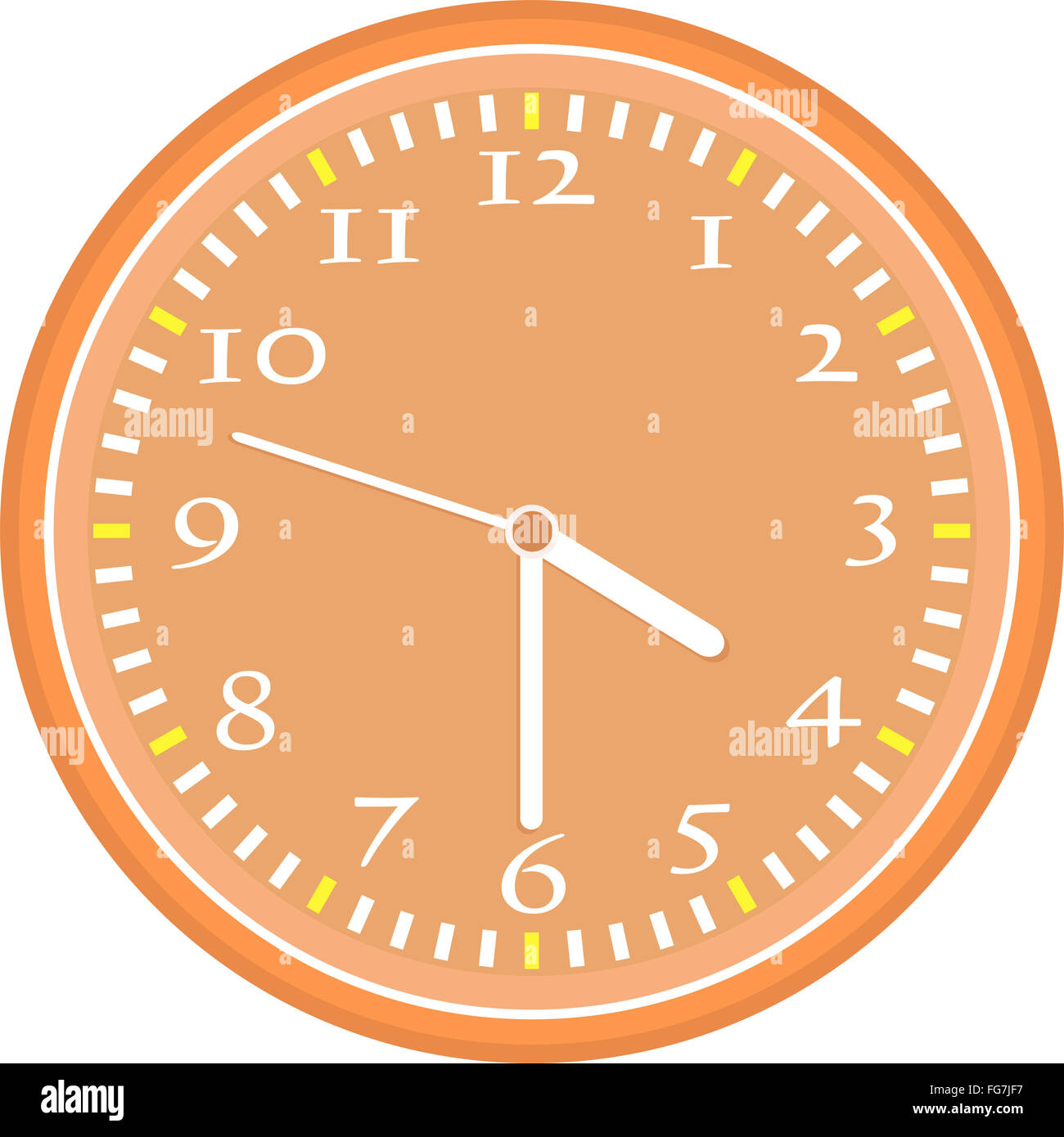 wall clock vector Vintage orange isolated on white Stock Photo - Alamy