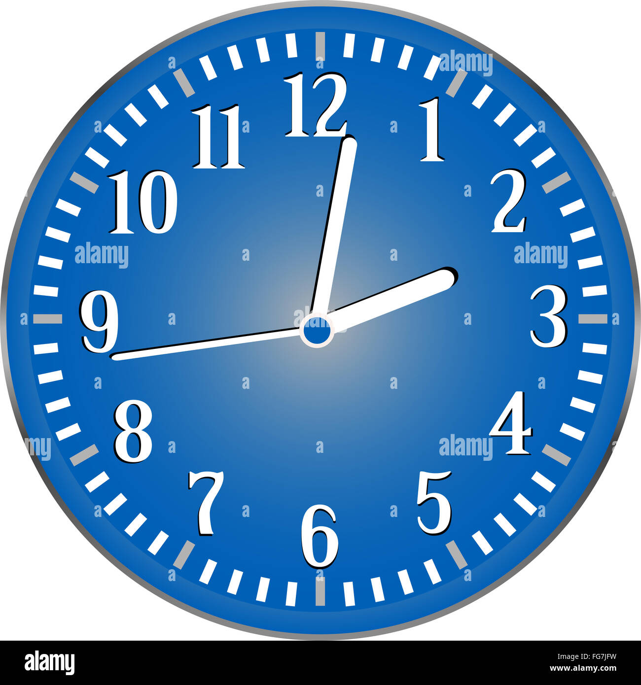 vector wall blue clock isolated on white Stock Photo - Alamy