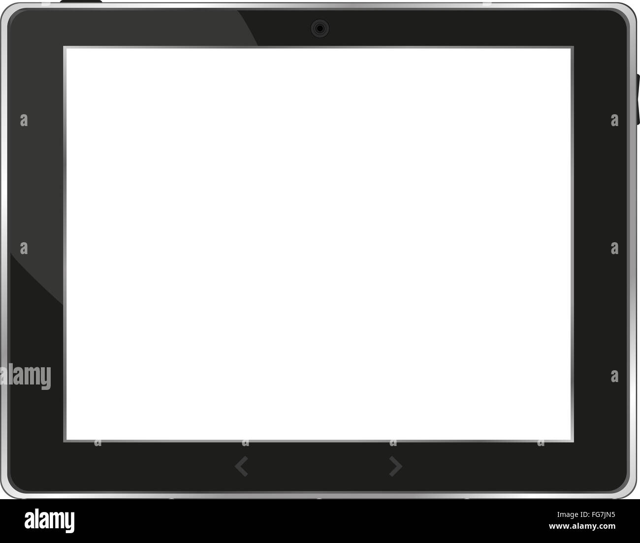 Black vector tablet pc with white screen Stock Photo - Alamy