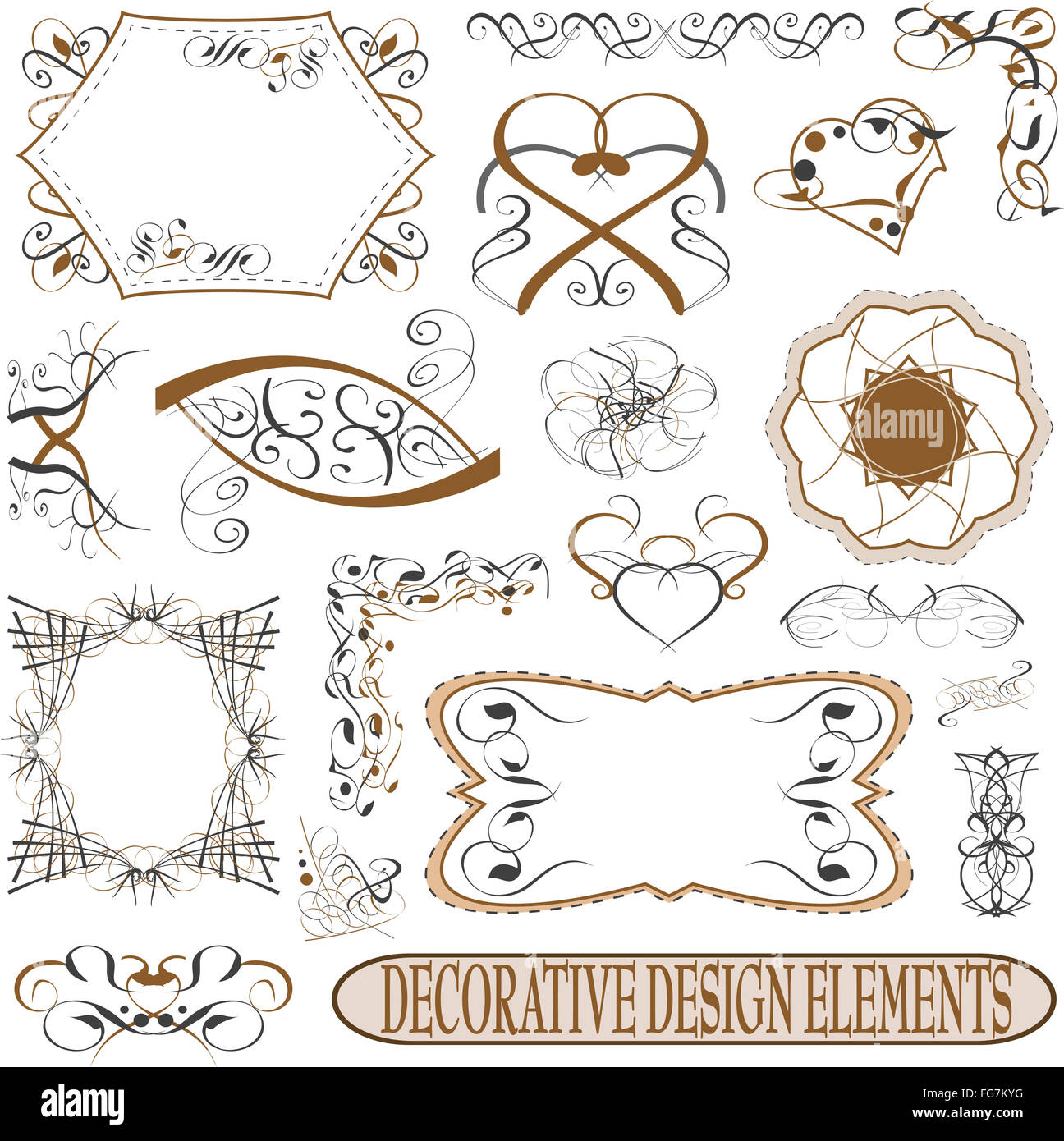 calligraphic elements vintage set. retro vector Stock Photo - Alamy