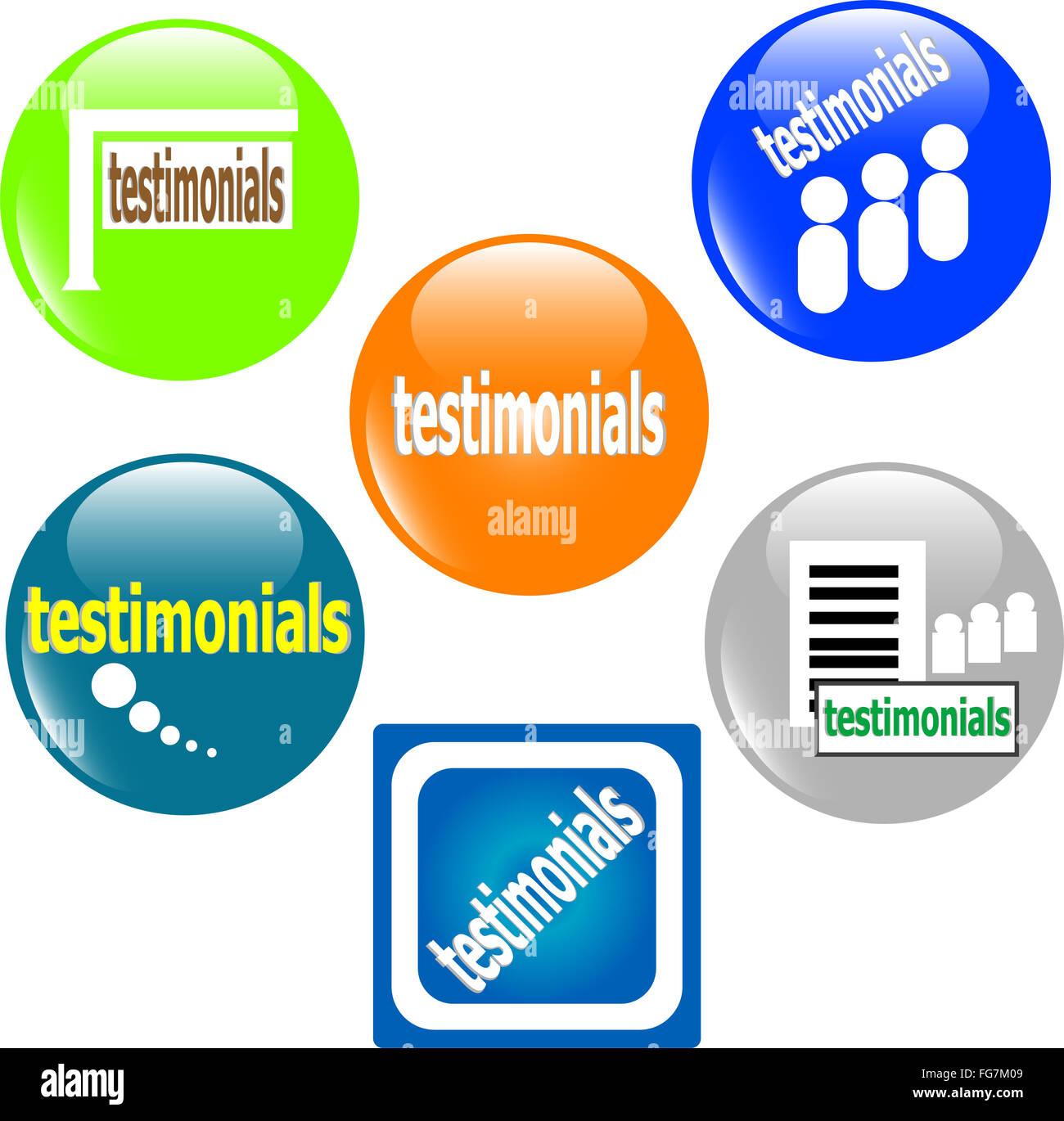 web testimonial icon design set element Stock Photo - Alamy