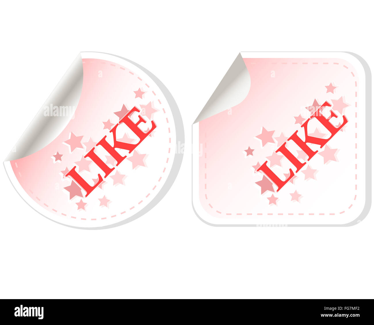 Like button vector sticker isolated on white Stock Photo - Alamy
