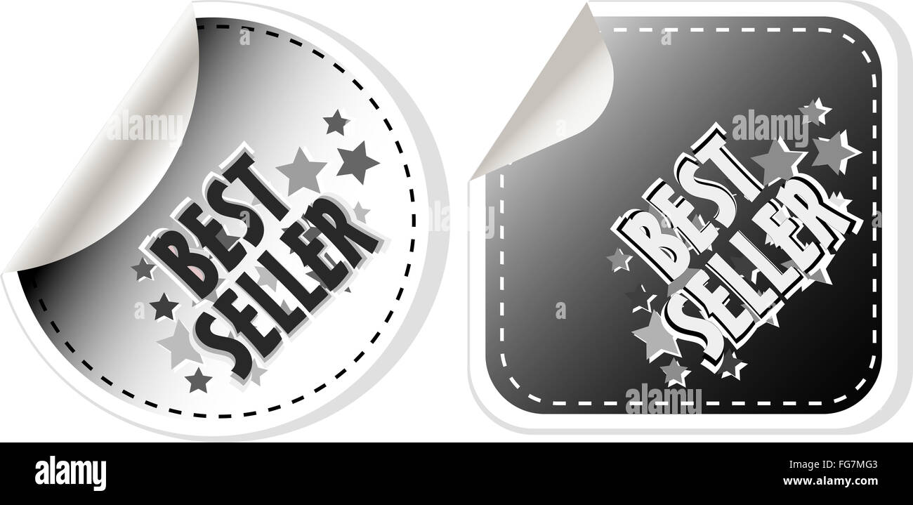 Best seller stickers set isolated on white Stock Photo - Alamy