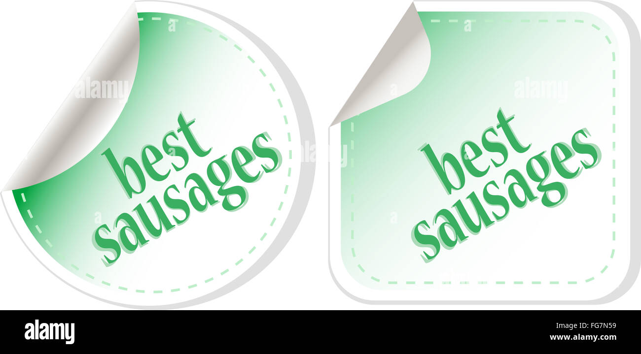 Best sausages green food stickers set Stock Photo - Alamy
