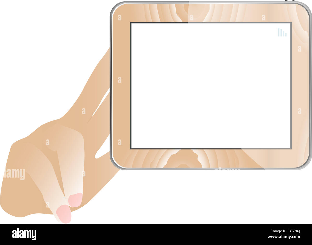 hand and Tablet computer with empty monitor Stock Photo - Alamy