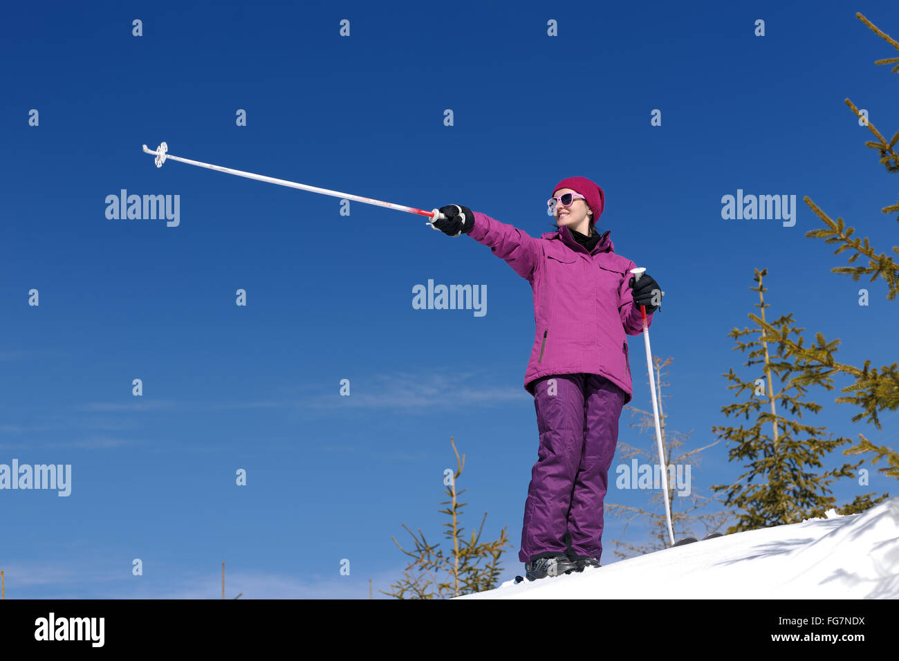 winter woman ski Stock Photo - Alamy