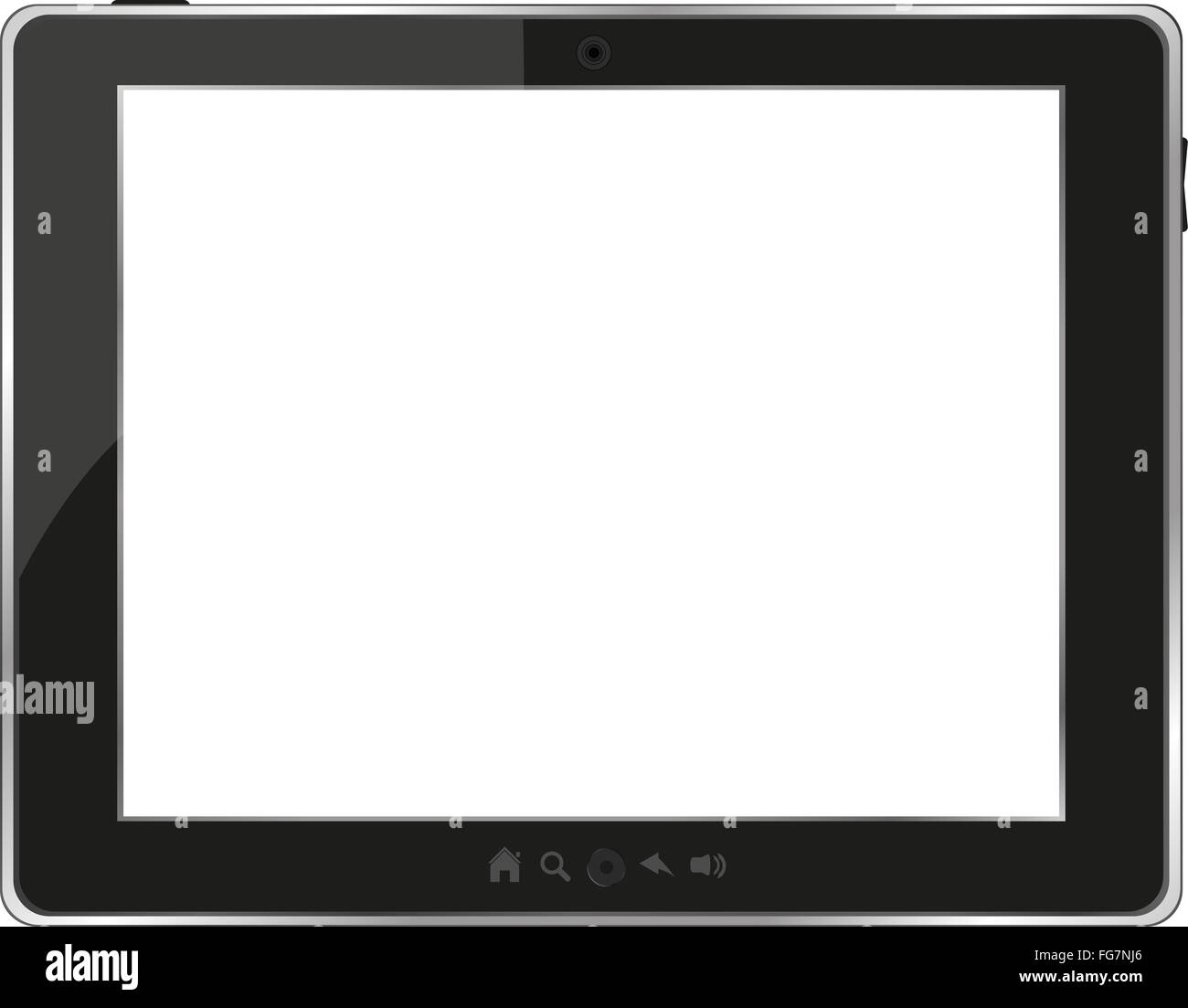 Black generic tablet pc on white background Stock Photo - Alamy