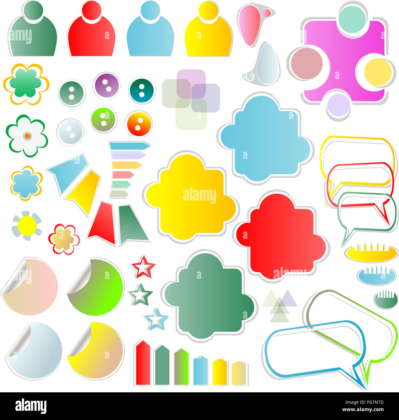 set of text box and design elements Stock Photo - Alamy