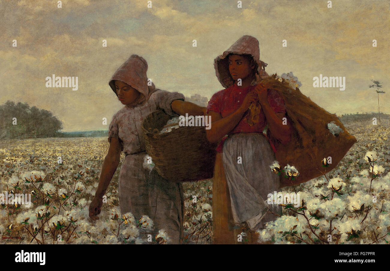 Homer The Cotton Pickers Noil On Canvas Winslow Homer 1876 Stock