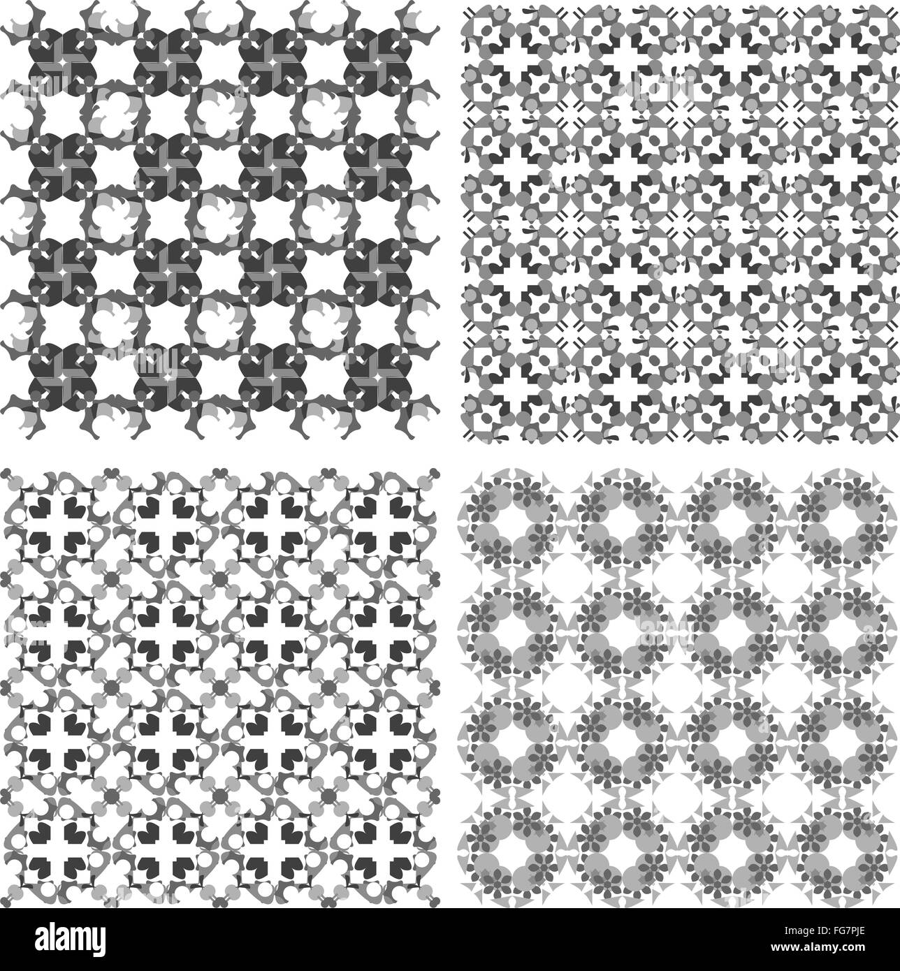 Seamless patterns set with semicircular elements Stock Photo - Alamy