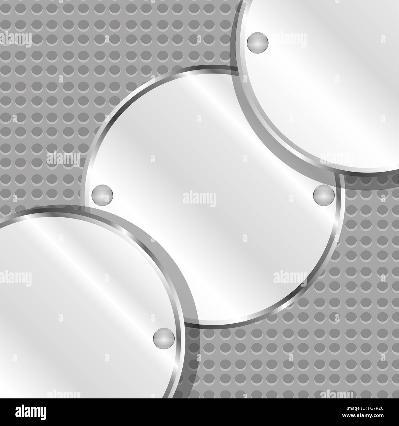 Abstract background with round metal plates Stock Photo - Alamy