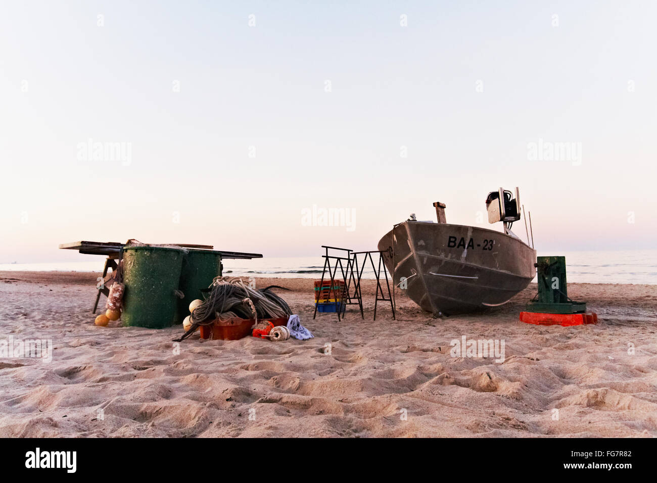 fish boat on the beach Stock Photo - Alamy