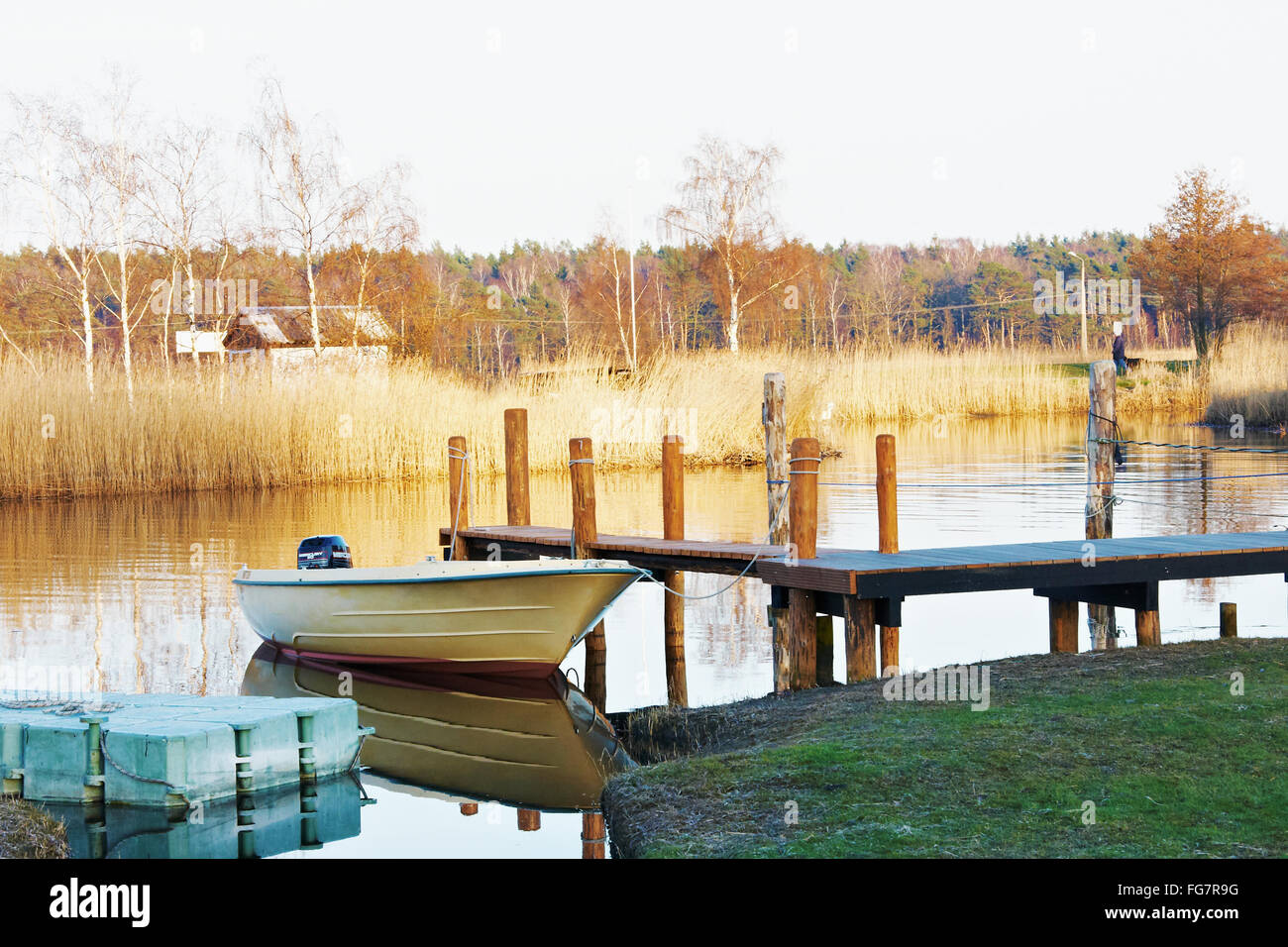 Boat on river Stock Photo - Alamy