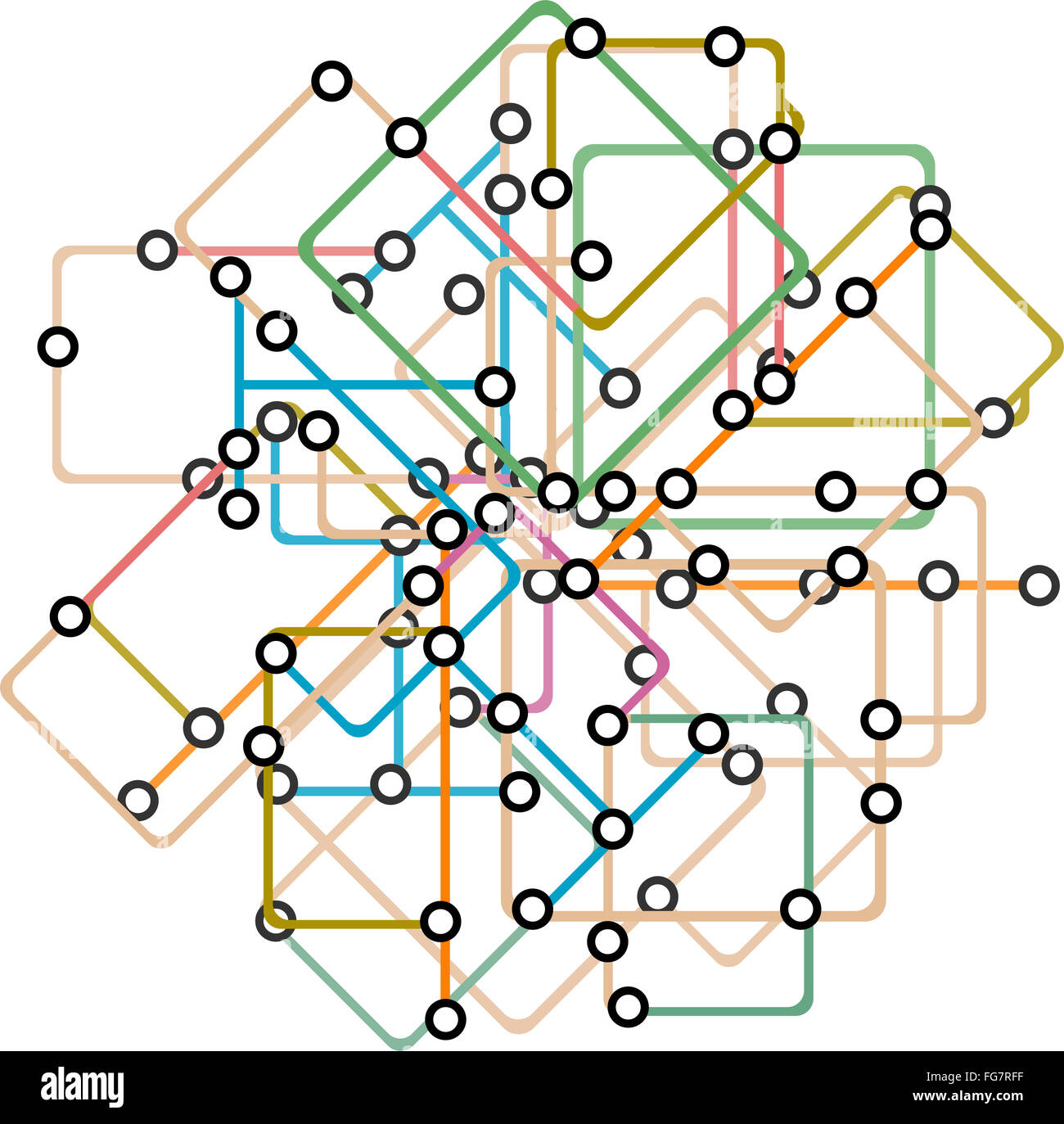 abstract background of a subway map Stock Photo - Alamy