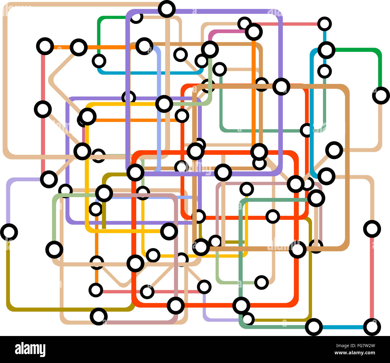Metro map vector subway hi-res stock photography and images - Alamy