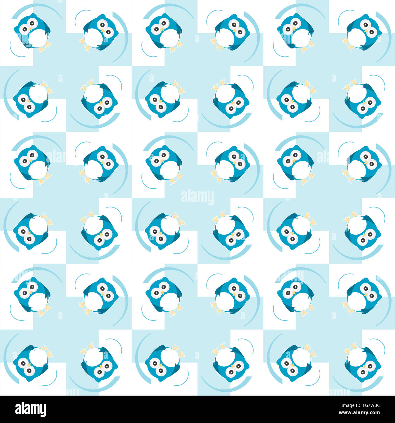 Cute seamless owl background pattern Stock Photo - Alamy