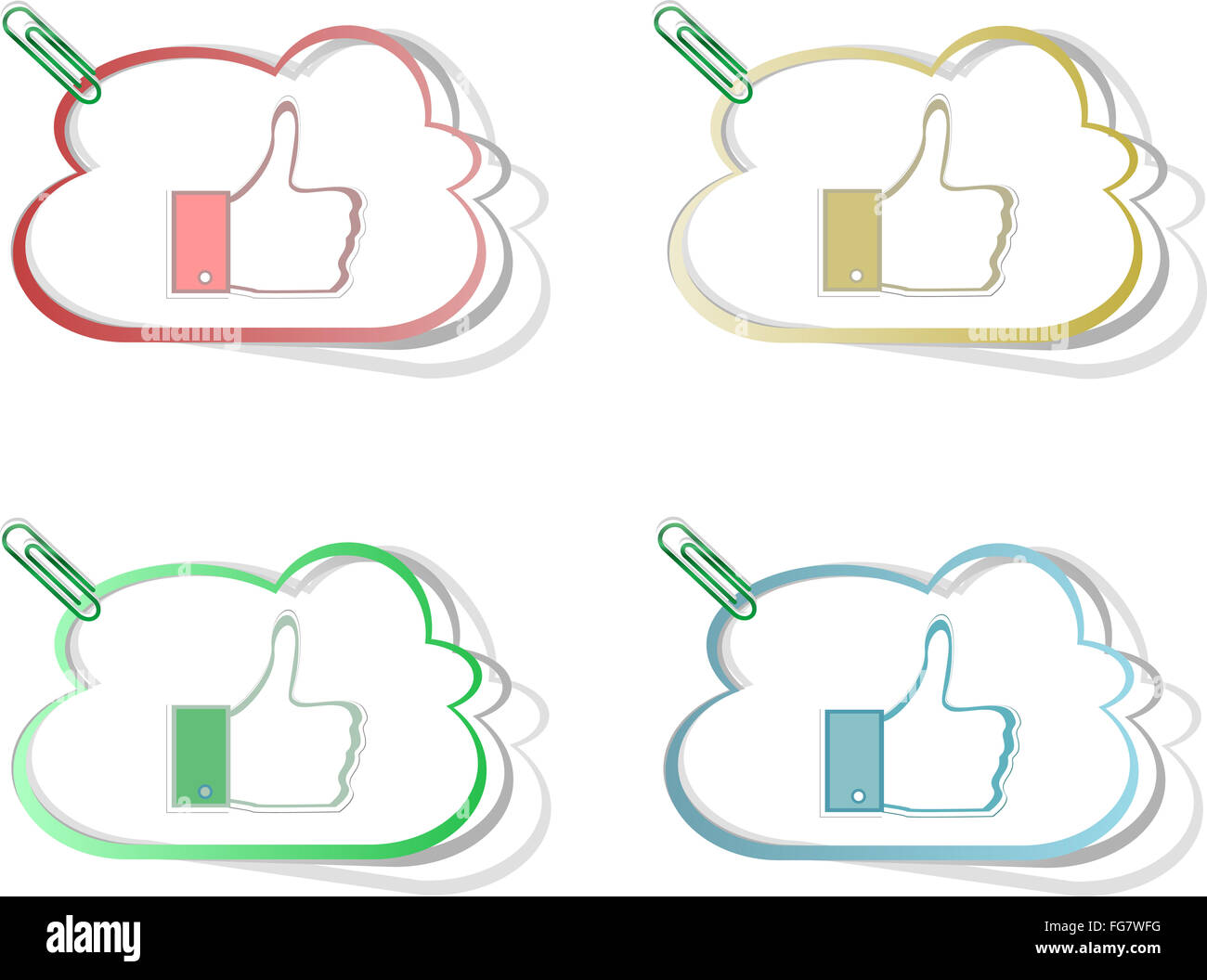 Paper thumb up like hand symbol. Vector set of design elements Stock ...