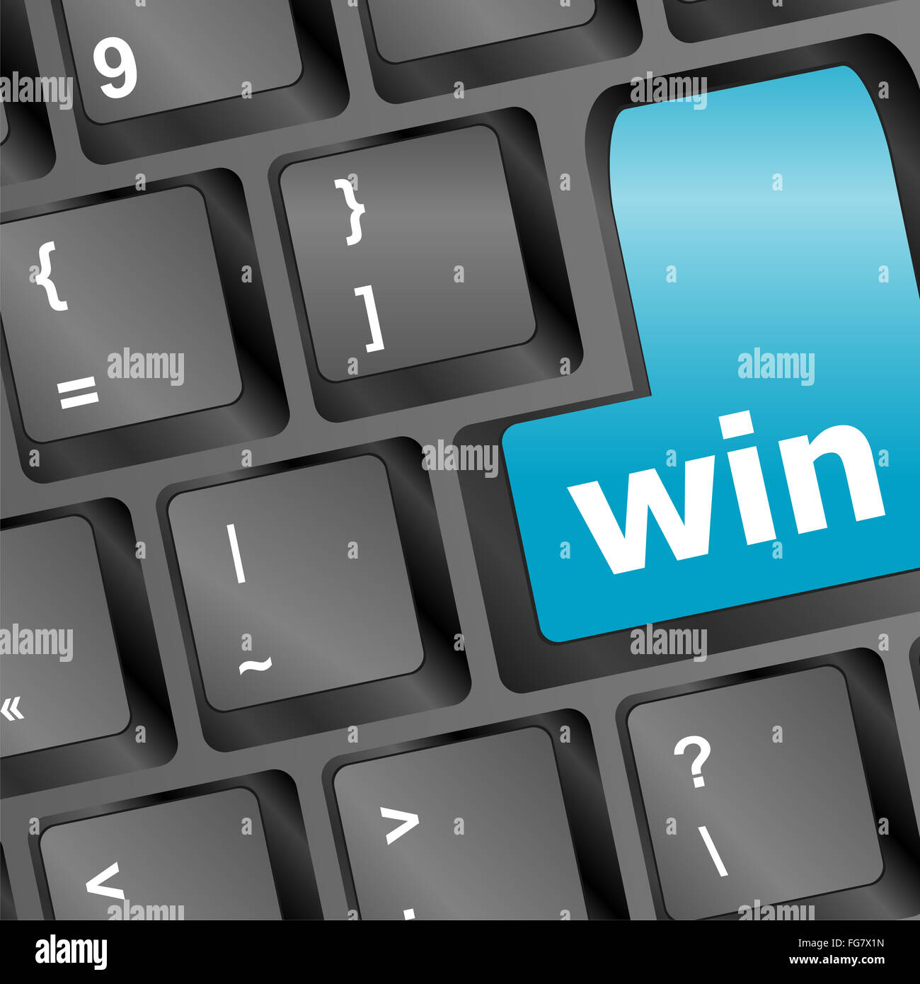 Computer keyboard with Win key Stock Photo - Alamy