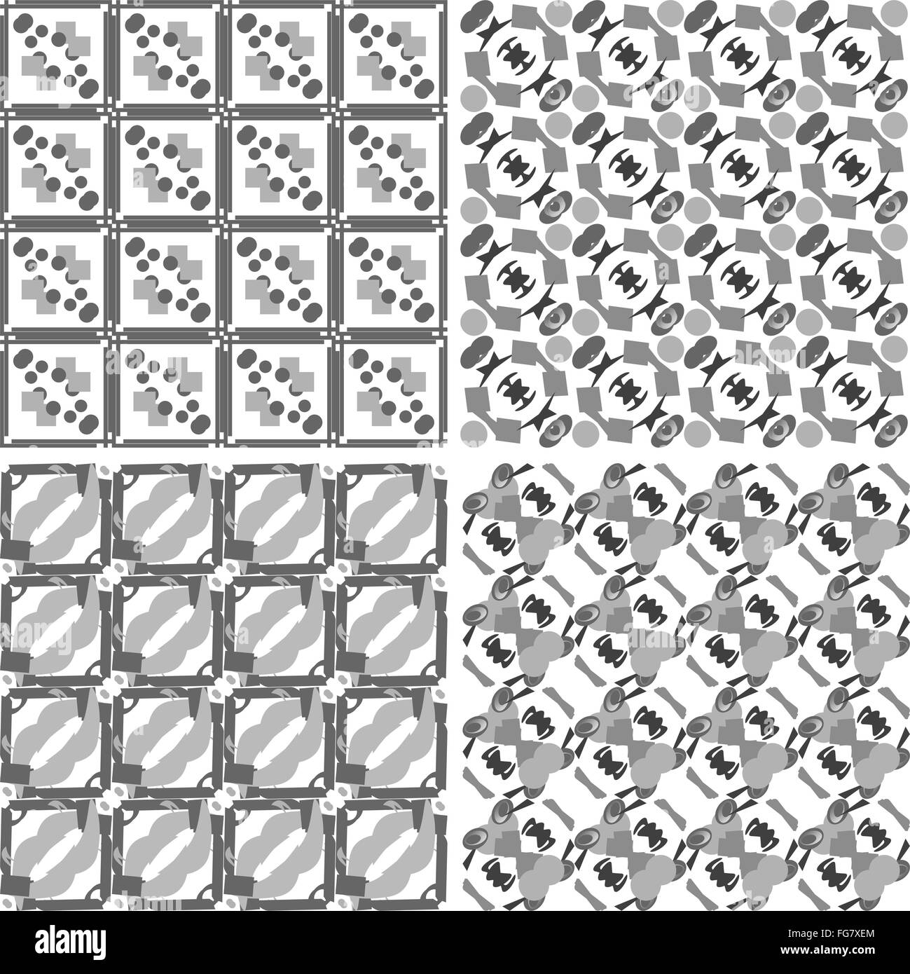 Set of monochrome geometrical patterns. Vector Stock Photo - Alamy