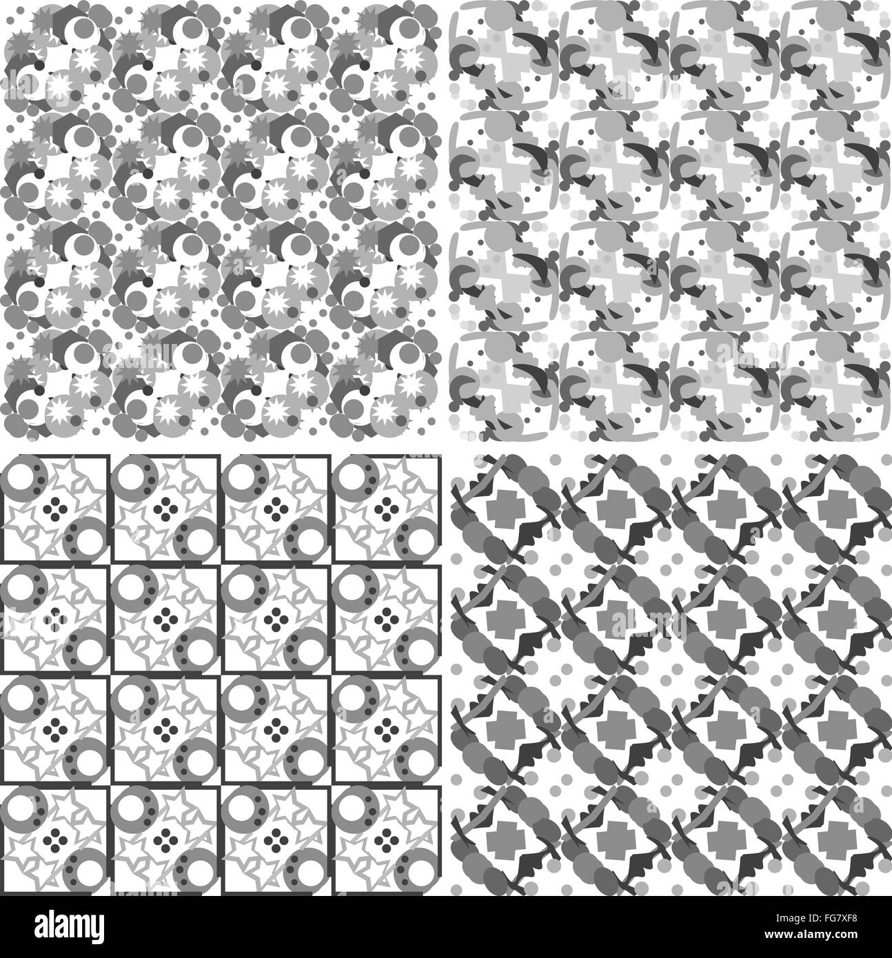 Set of monochrome geometric seamless patterns. Vector Stock Photo - Alamy