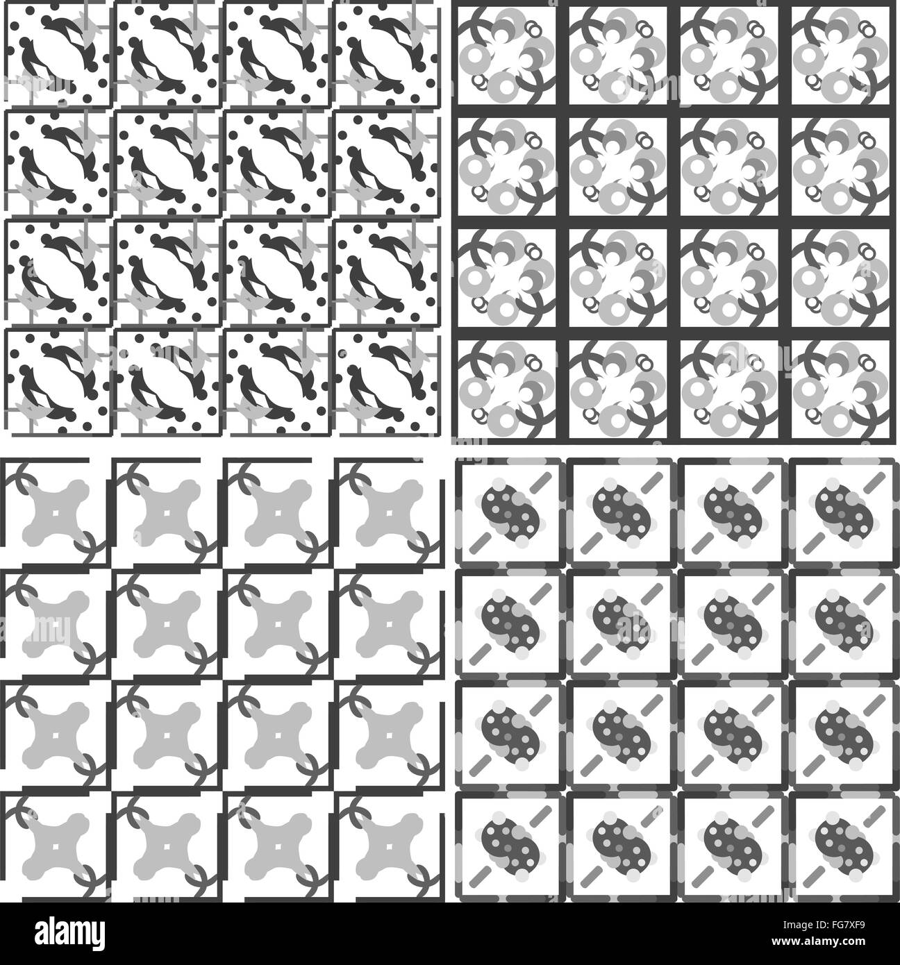 Set of monochrome geometric seamless patterns Stock Photo - Alamy