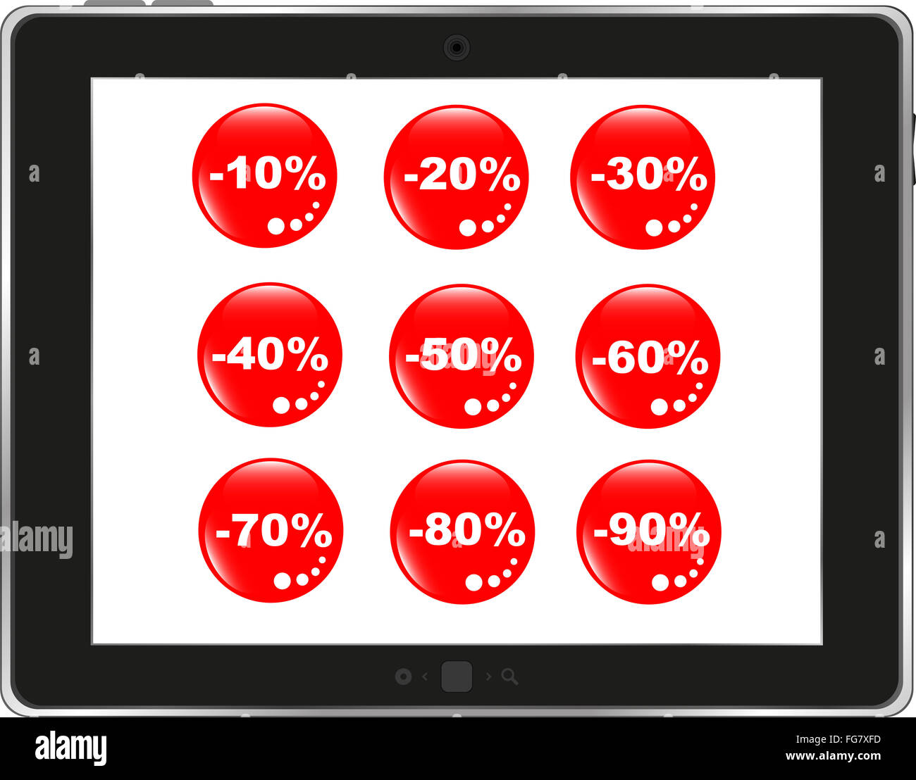 Business dashboard with a sale stickers in a pc tablet Stock Photo - Alamy