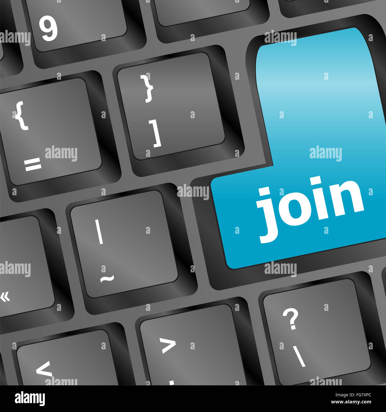 Computer keyboard - key join, business concept Stock Photo - Alamy