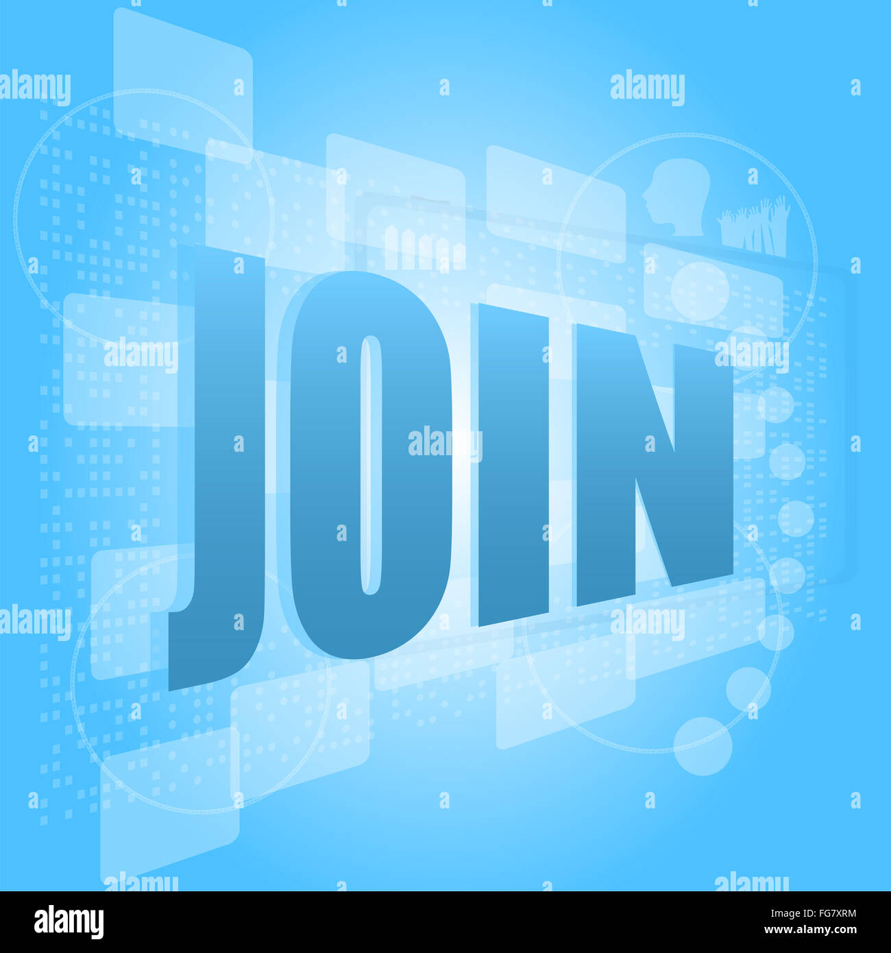 join words on digital screen, business concept Stock Photo - Alamy