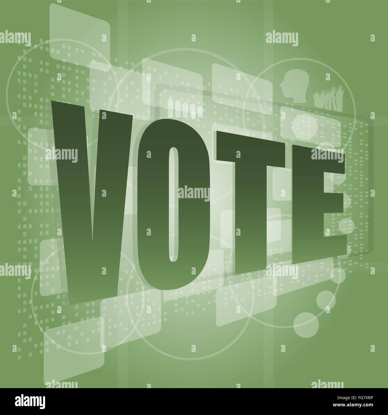 The word vote on digital screen, social concept Stock Photo - Alamy