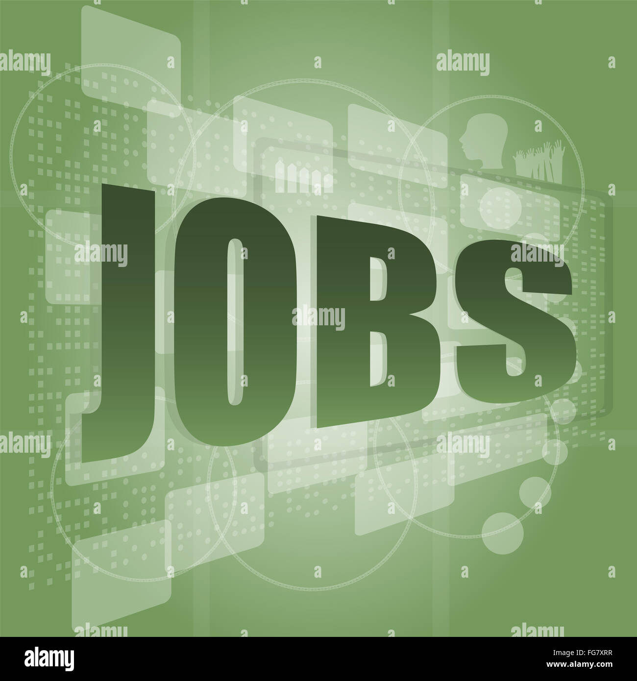 The word jobs on digital screen, social concept Stock Photo - Alamy