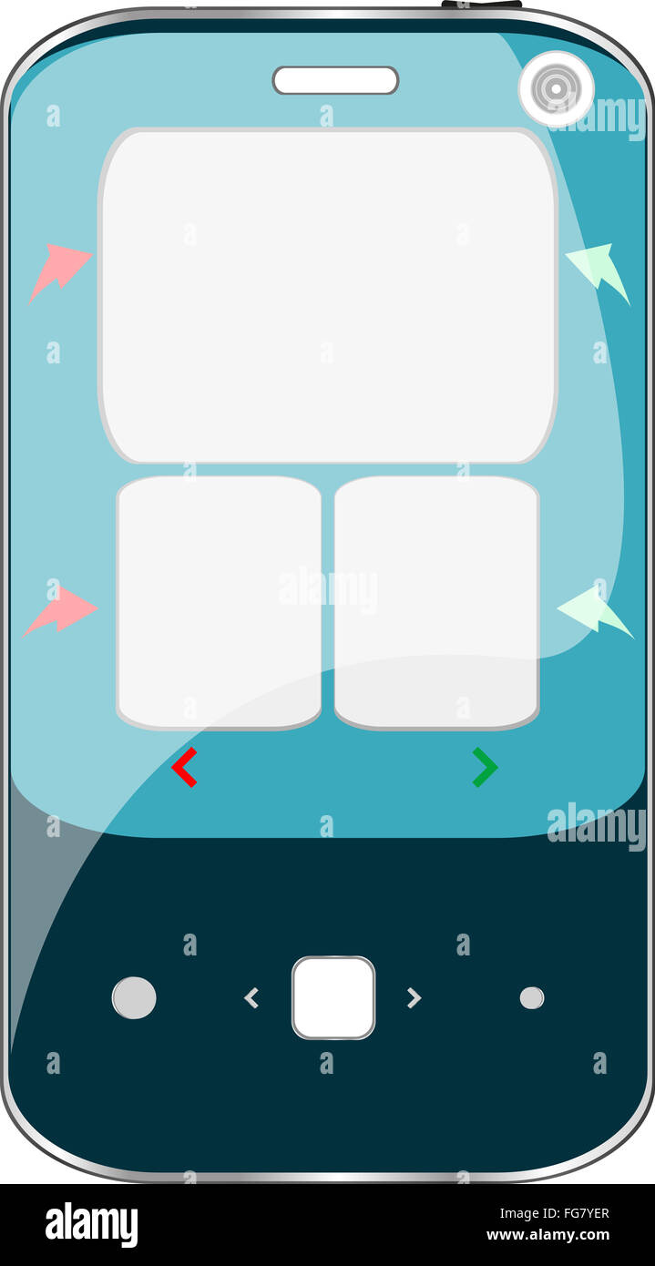 vector blue smart phone isolated on white Stock Photo - Alamy