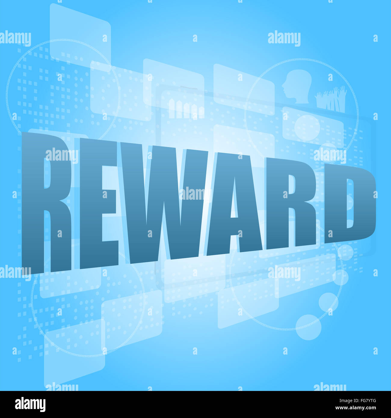 words reward on digital screen, life style concept Stock Photo - Alamy
