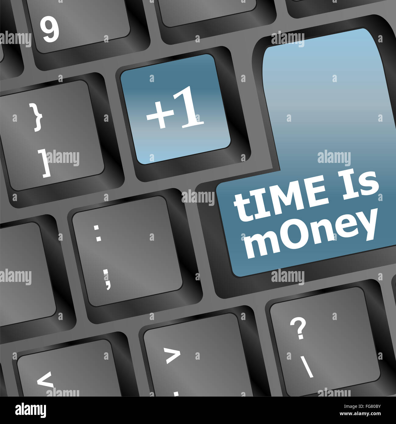 Time is money keys showing hours, business concept Stock Photo - Alamy