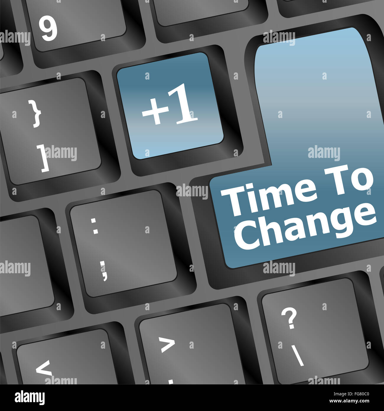 time to change key on keyboard showing time concept Stock Photo - Alamy