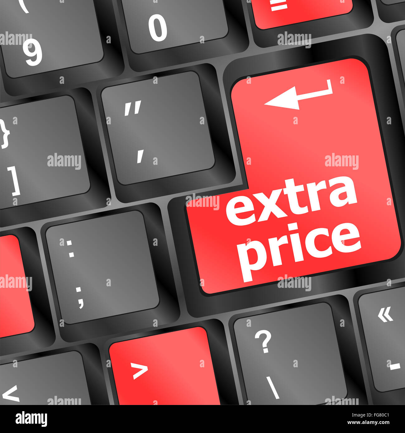 extra price word key or keyboard, discount concept Stock Photo - Alamy