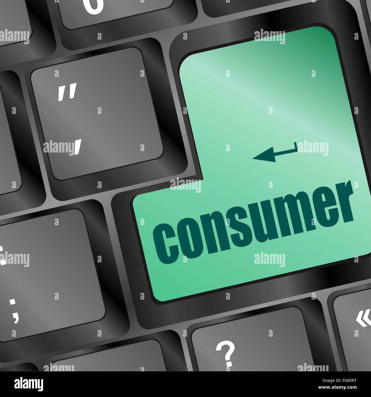 computer keyboard with consumer word on button Stock Photo - Alamy