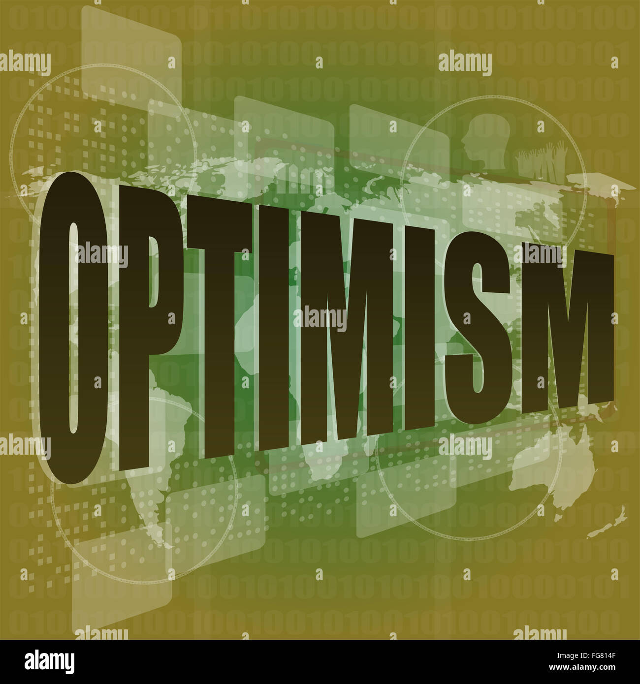 Life concept: words optimism on digital screen Stock Photo - Alamy