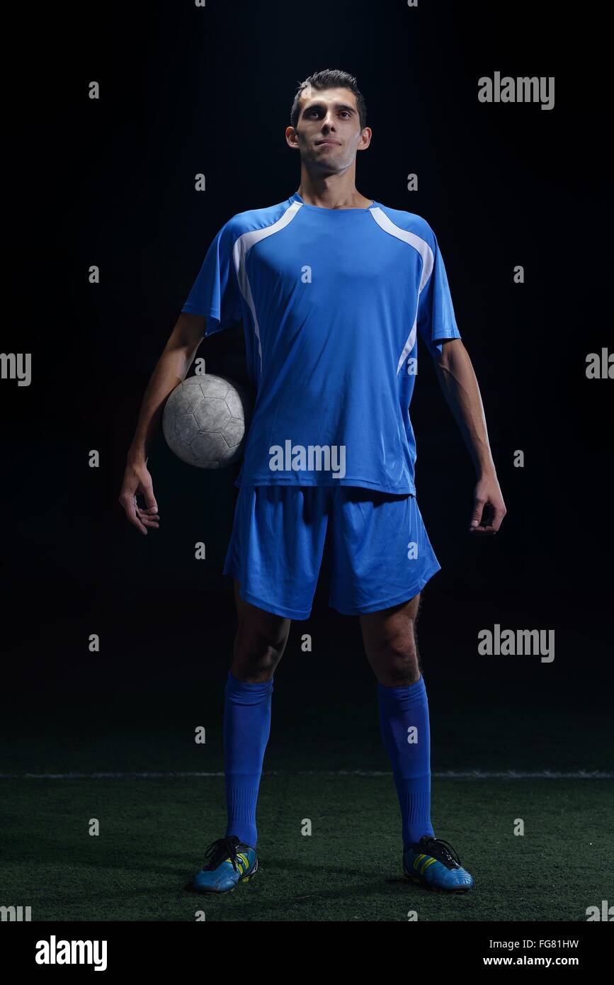 Boy soccer player jump hi-res stock photography and images - Alamy