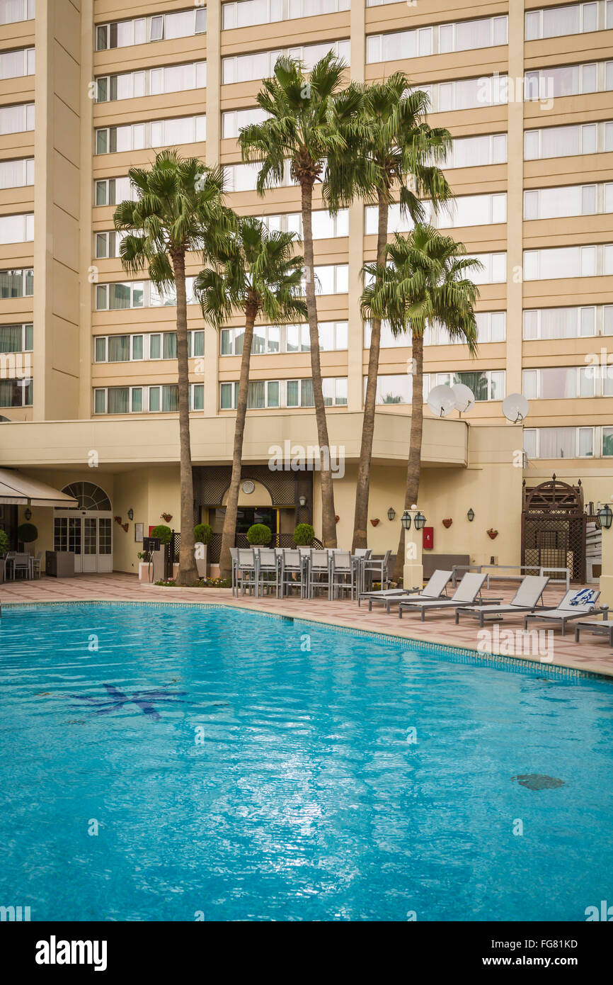 The swimming pool area of the Marriott Hotel in Amman, Hashemite ...