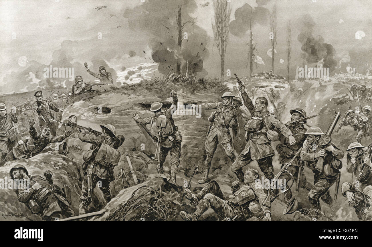 WWI: PASSCHENDAELE, 1917. /nCanadian soldiers storming Passchendaele ...