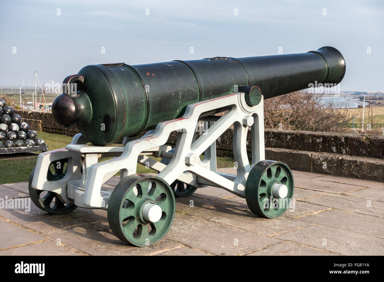 View of a cannon at the Castle in Rye East Sussex Stock Photo - Alamy