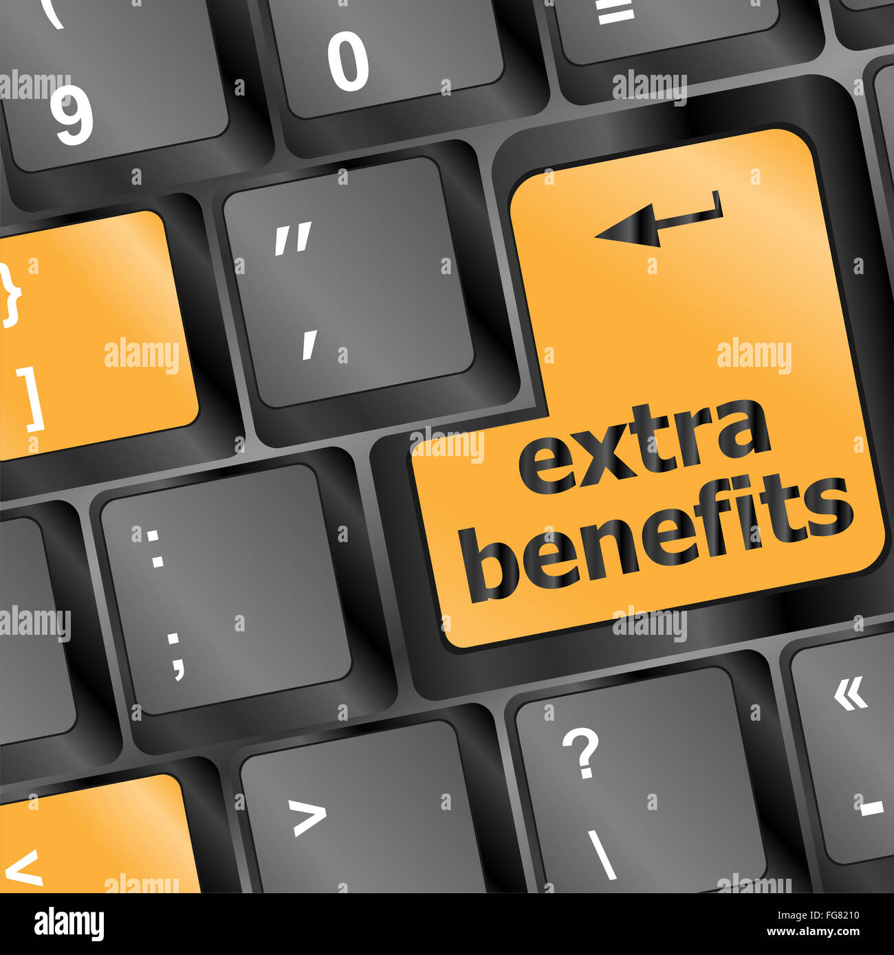 extra benefits button on keyboard - business concept Stock Photo - Alamy