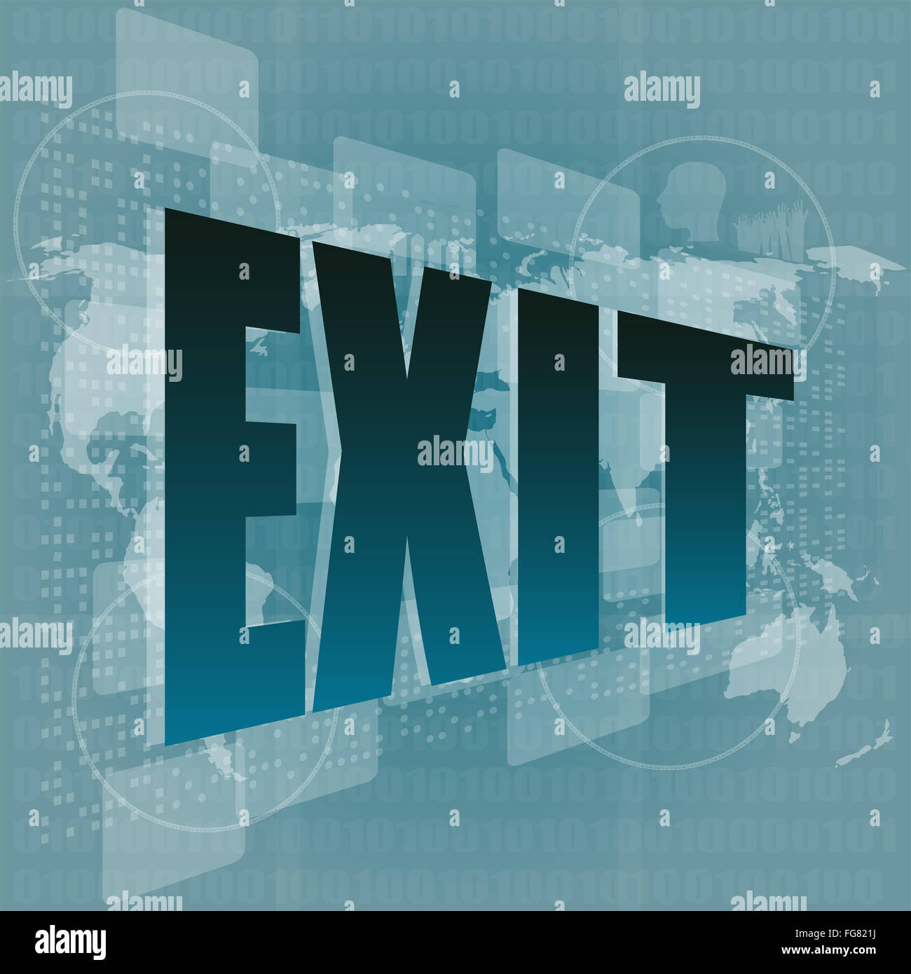 Exit word on digital screen - business concept Stock Photo - Alamy