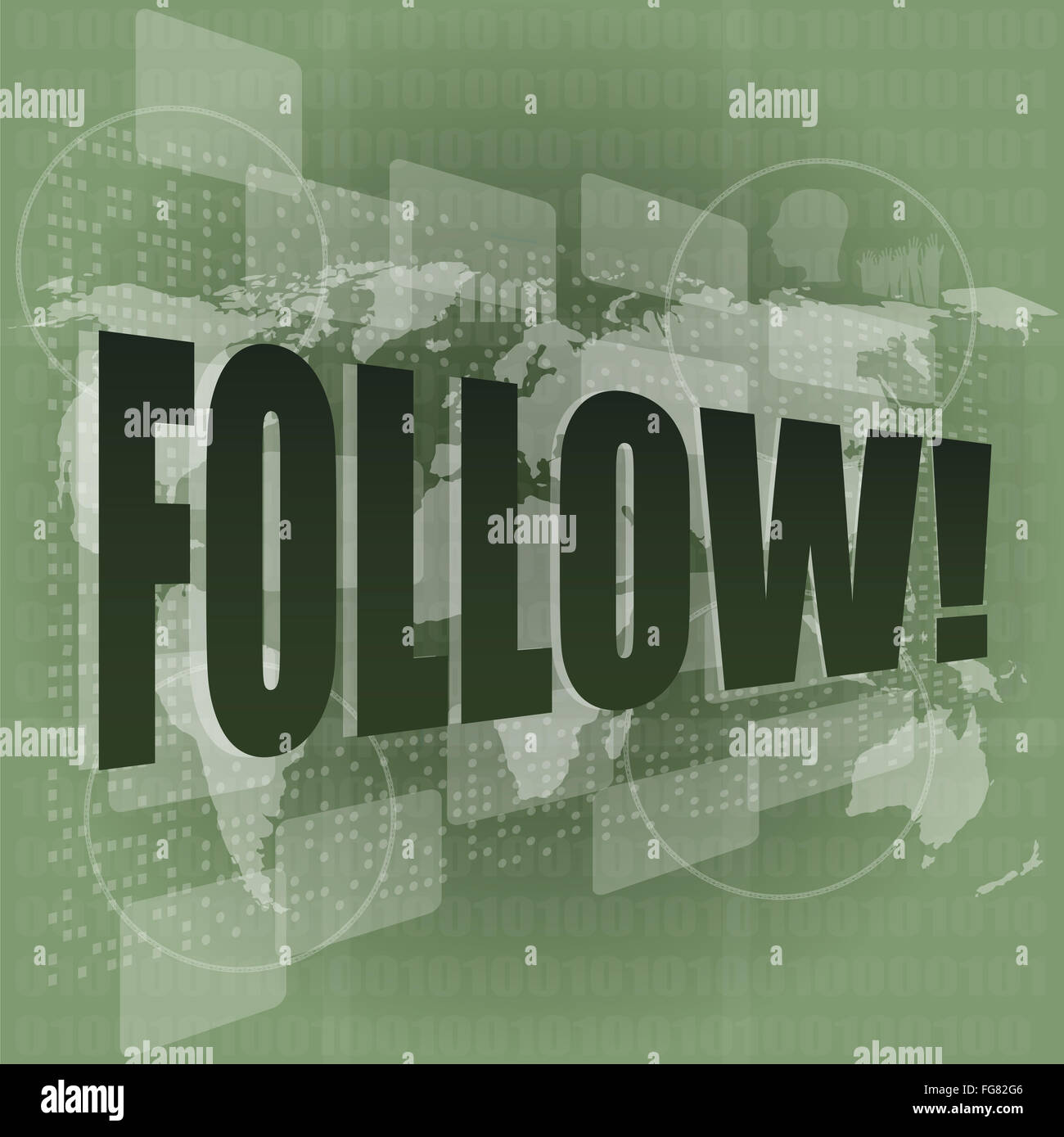 word follow on digital background on digital screen Stock Photo - Alamy