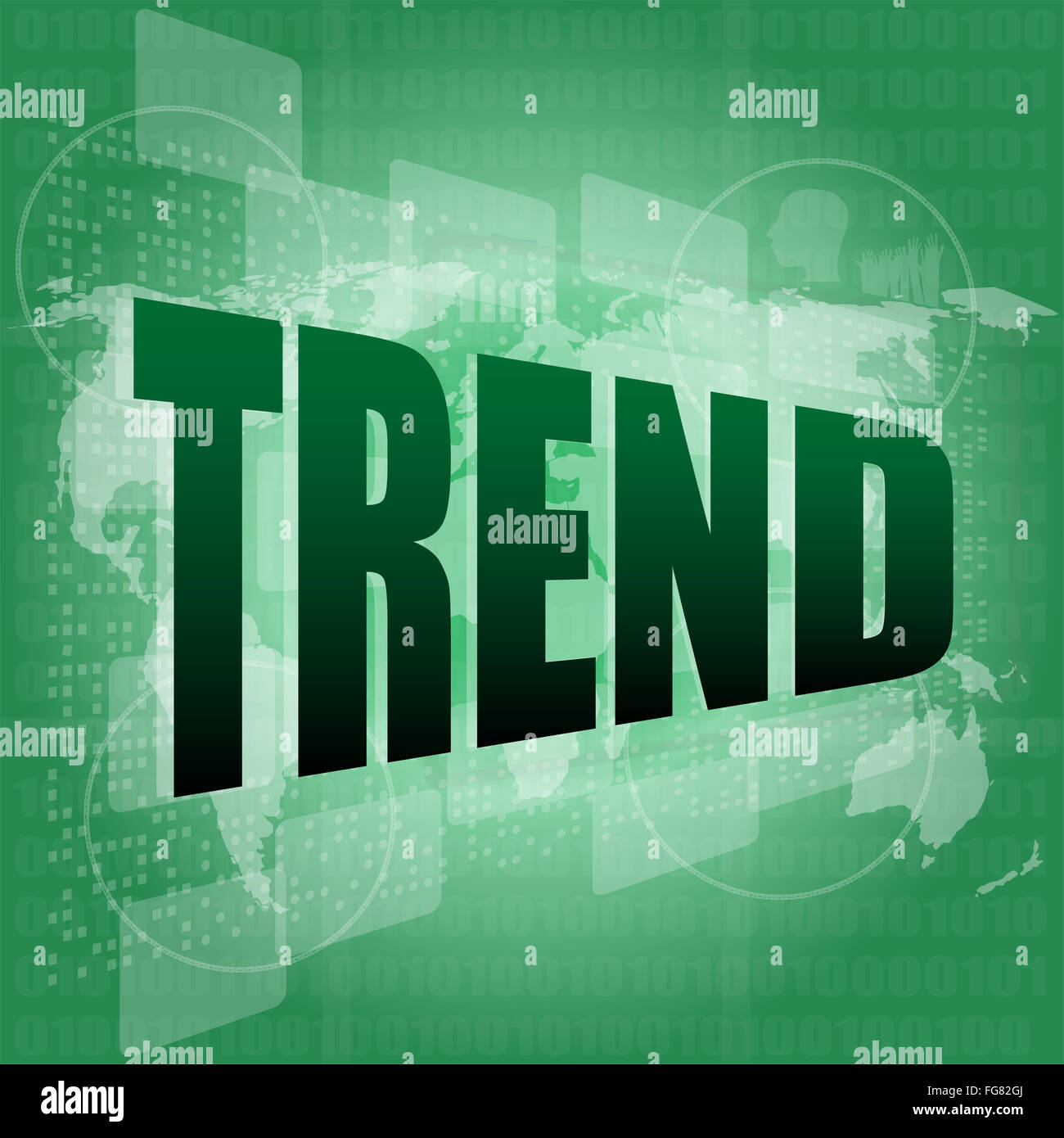 trend word on a digital screen - business concept Stock Photo - Alamy