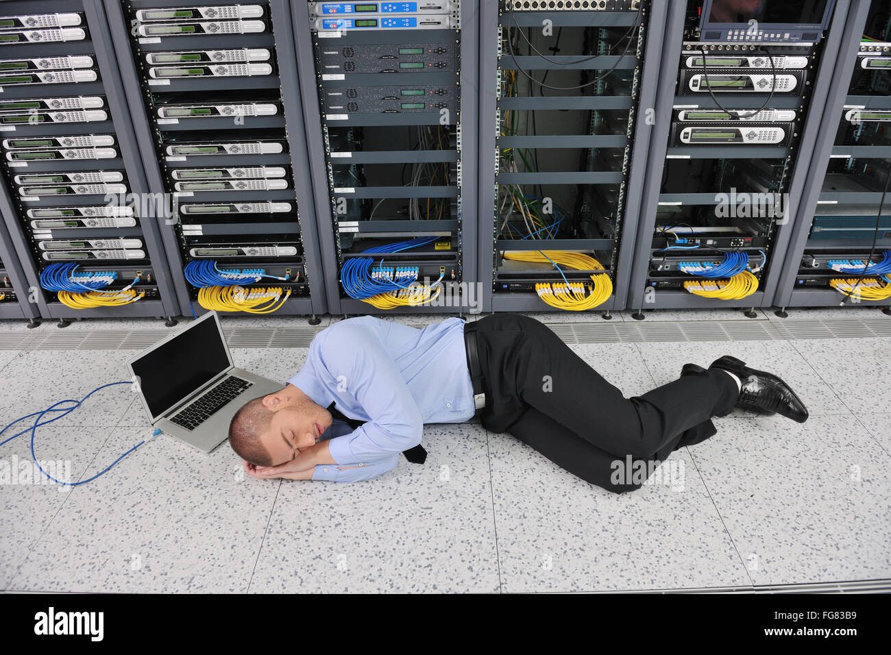 system fail situation in network server room Stock Photo - Alamy