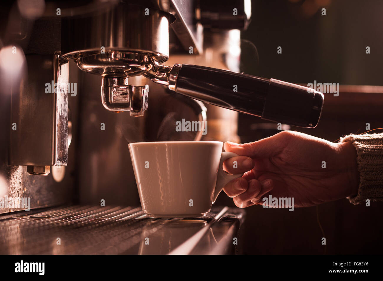 Color image of an espresso making machine Stock Photo - Alamy