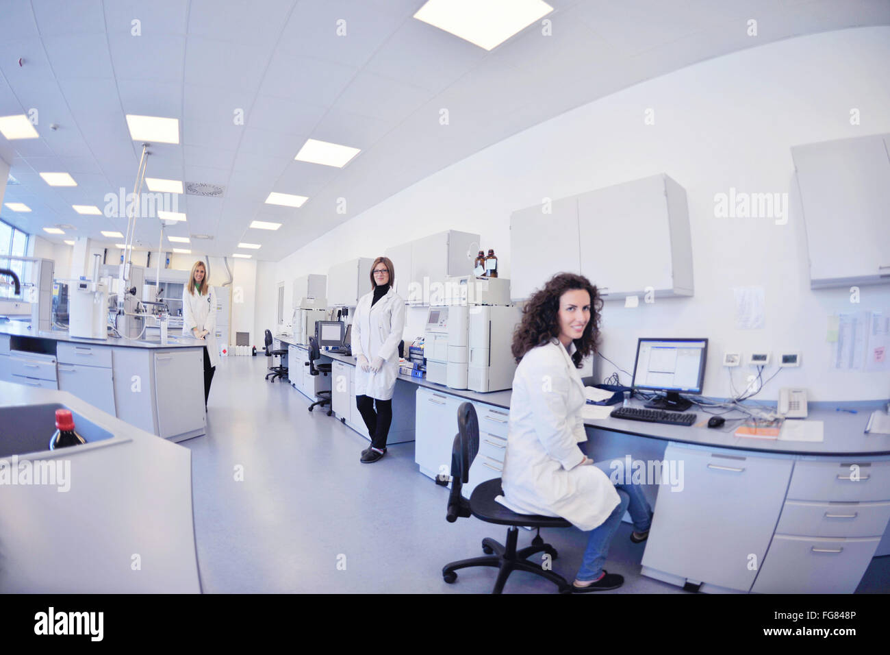 scientists working at the laboratory Stock Photo - Alamy