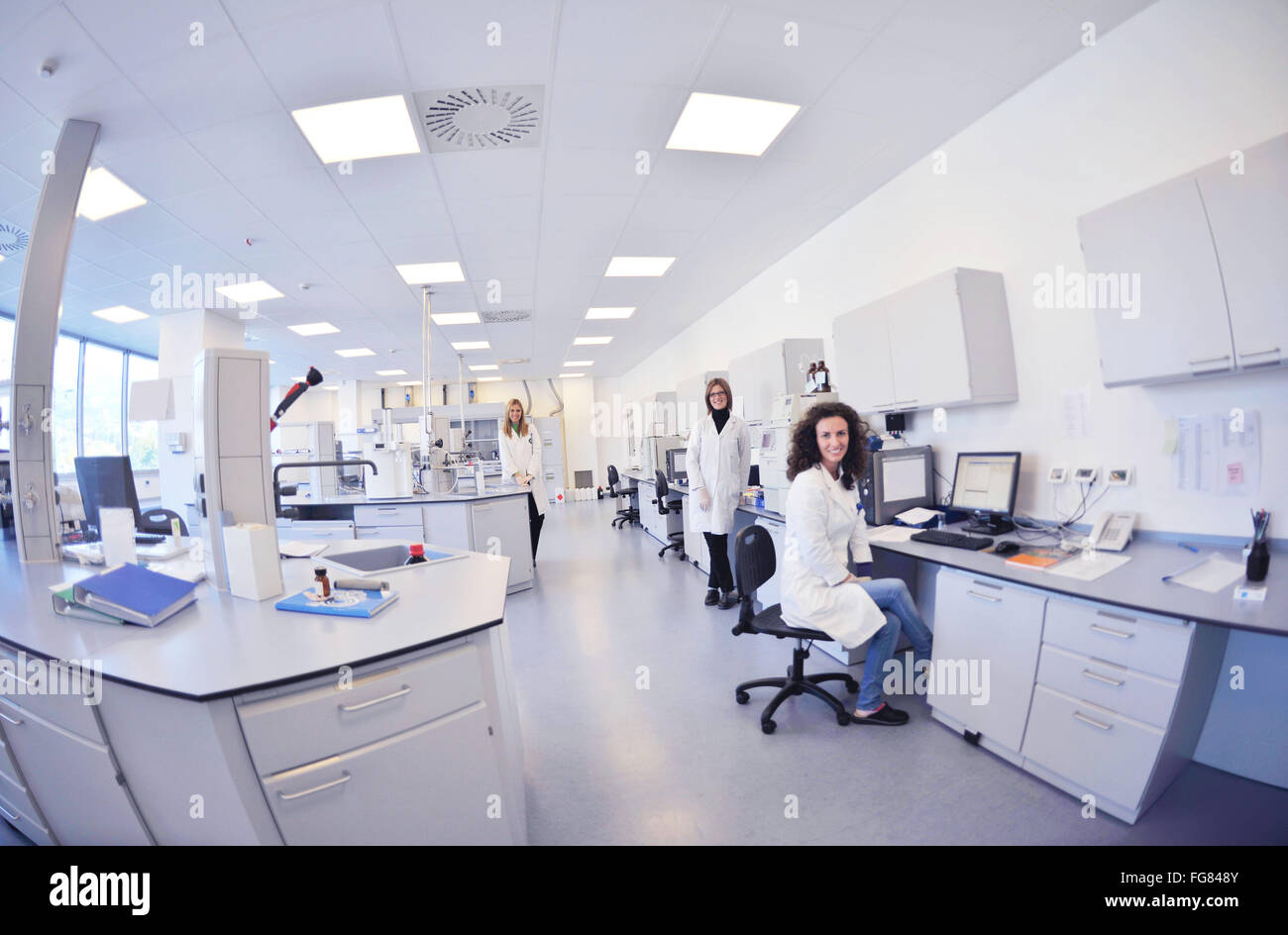 scientists working at the laboratory Stock Photo - Alamy