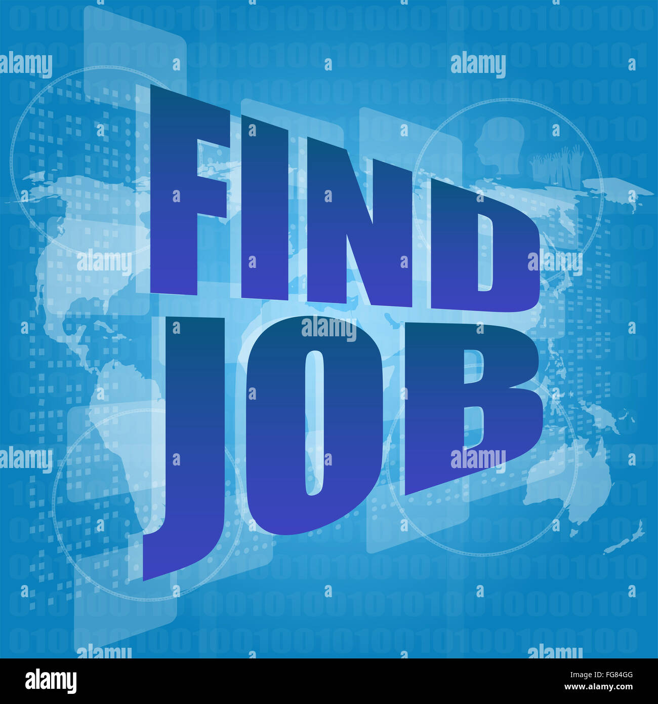find job text in digital screen - social concept Stock Photo - Alamy